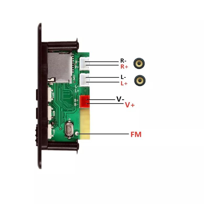 Mp 3 player 3.7V-5V/2 x 3 W модул за вграждане, Bluetooth5.0/Tf/Fm/USB ...