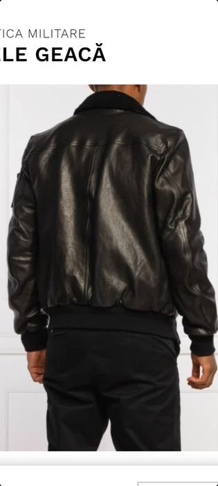 Geaca originala bărbați din piele naturala, aeronautica militare, M ...