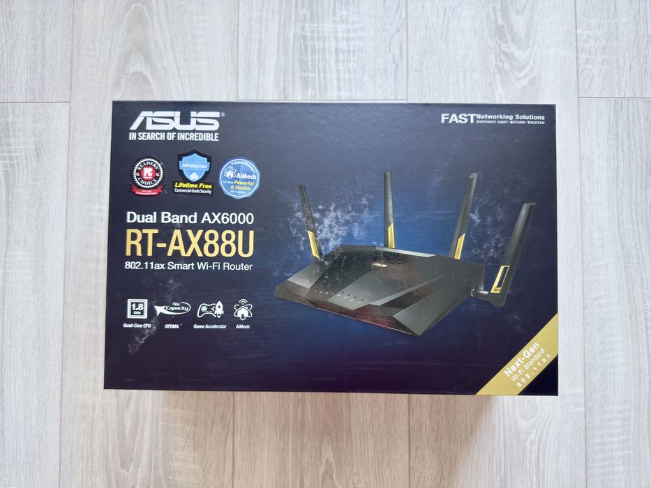 Router Gaming ASUS AX6000 Dual-Band WiFi 6 (802.11ax) MU-MIMO RT-AX88U ...