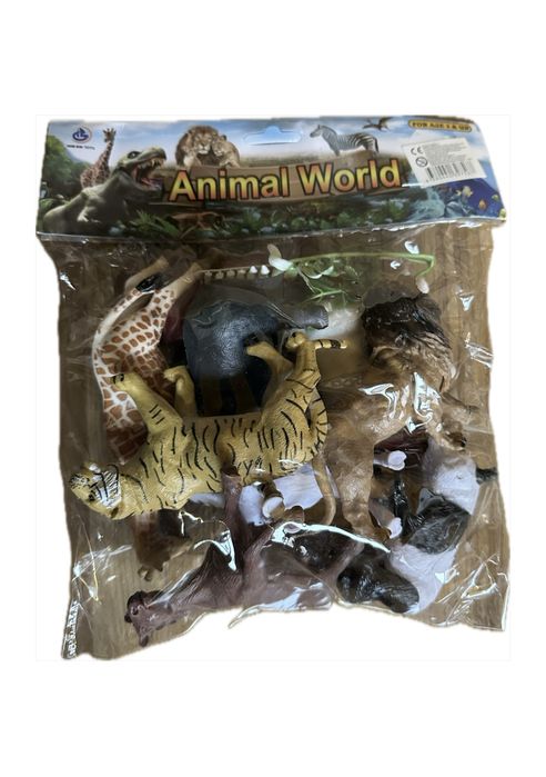 Set cu 8 Animale figurine cu copaci si frunze, diverse specii, NOU ...