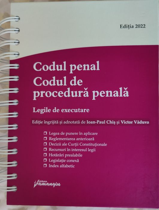 Codul penal și codul de procedură penală ultima ediție Bucuresti ...