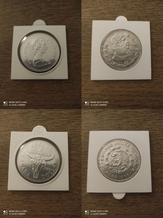 2 monede argint 1 peso din Mexic 1 dolar Canada Nicolae Balcescu • OLX.ro