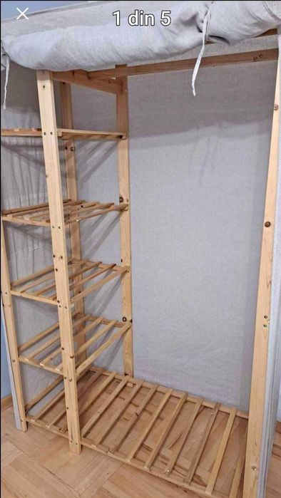 Dulap/raft din lemn cu panza detasabila Timisoara • OLX.ro