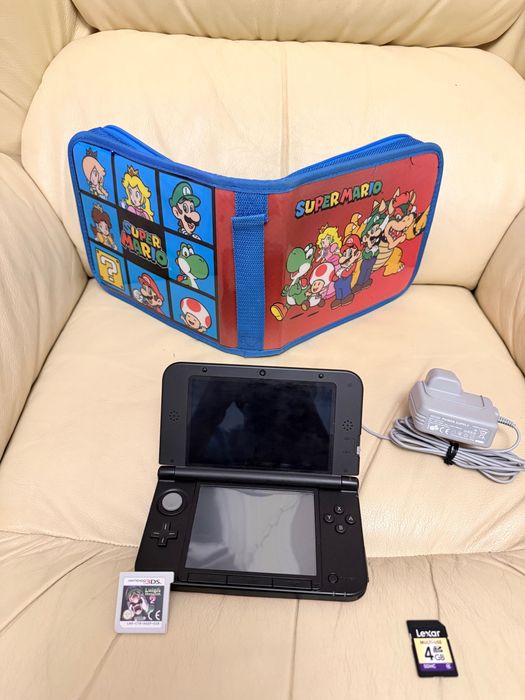 Nintendo 3DS XL Red + оригинален Super Mario калъф + Luigi’s Mansion 2 ...