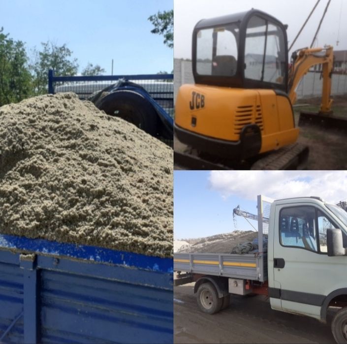 Nisip .50 ron...balastru .sort..lemne foc,buldozer,miniexcavator ...