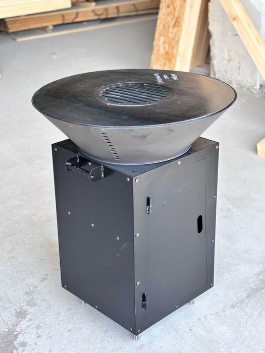 Gratar de gradina 75x75 cm fire pit cu Plita 6,8,10 mm Otel dur ...
