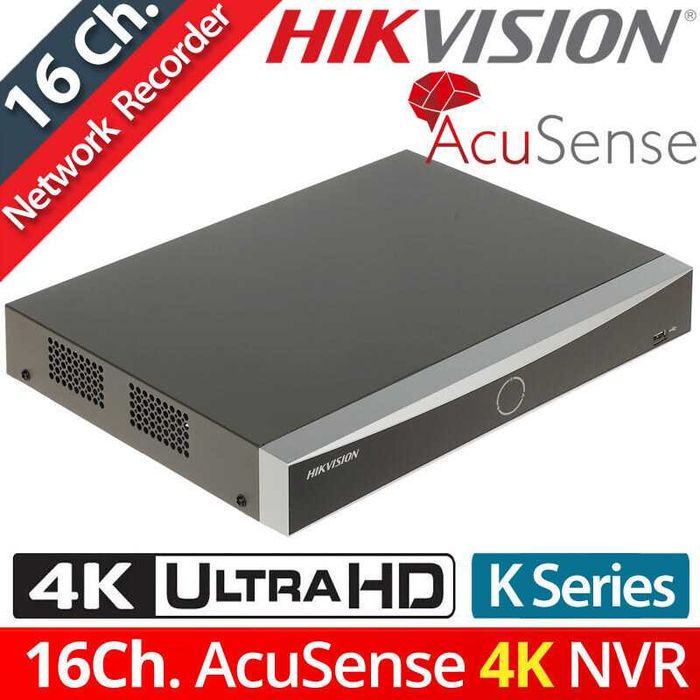 NVR 16 canale AcuSense Hikvision DS-7616NXI-K1(D) 4K 12MP Nou garantie ...