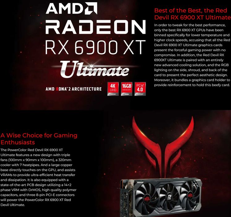 PowerColor Radeon RX 6900 XT Red Devil Ultimate 16GB GDDR6 256-bit ...