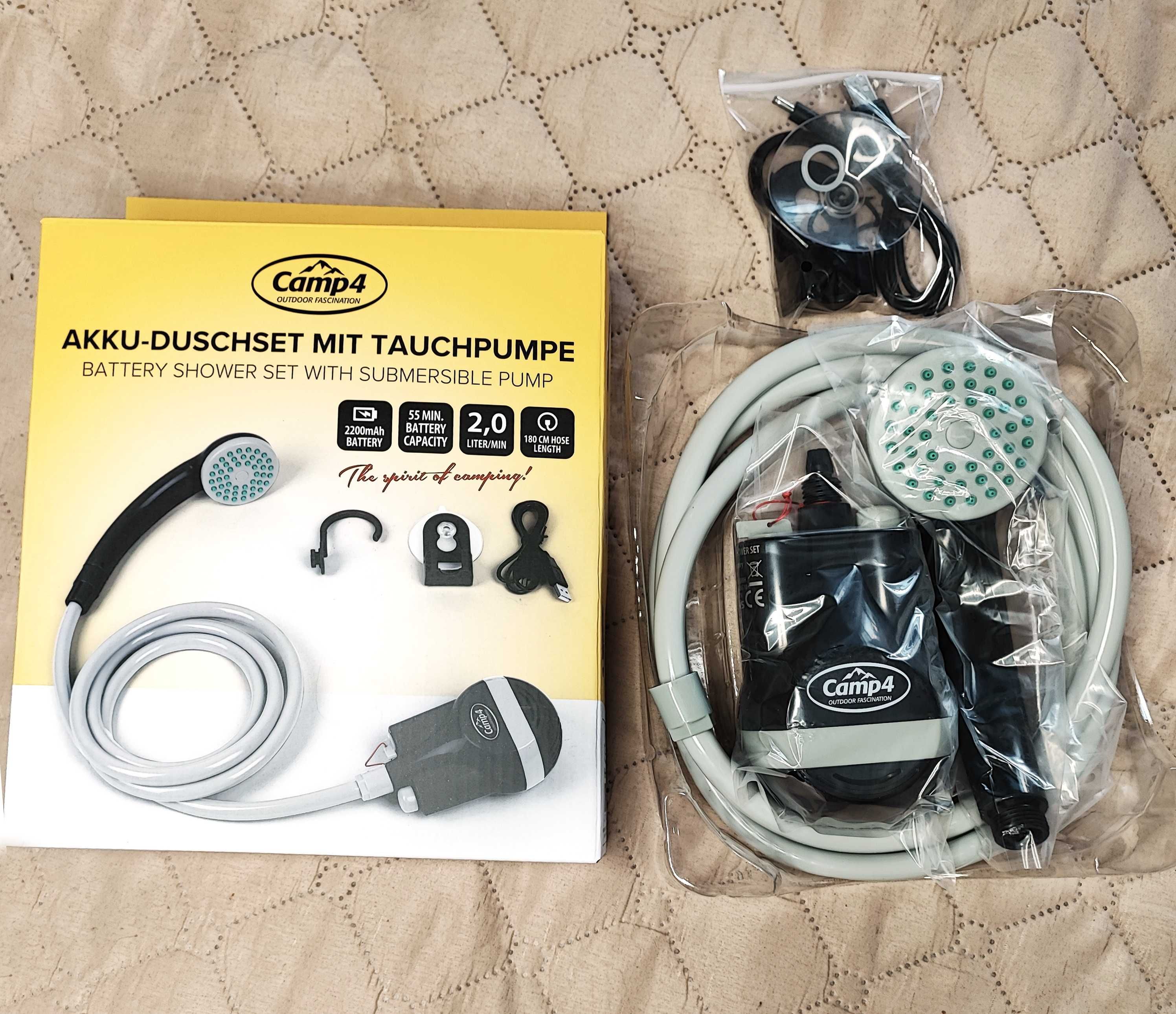 Преносим акумулаторен USB къмпинг душ. Portable USB camping shower гр ...