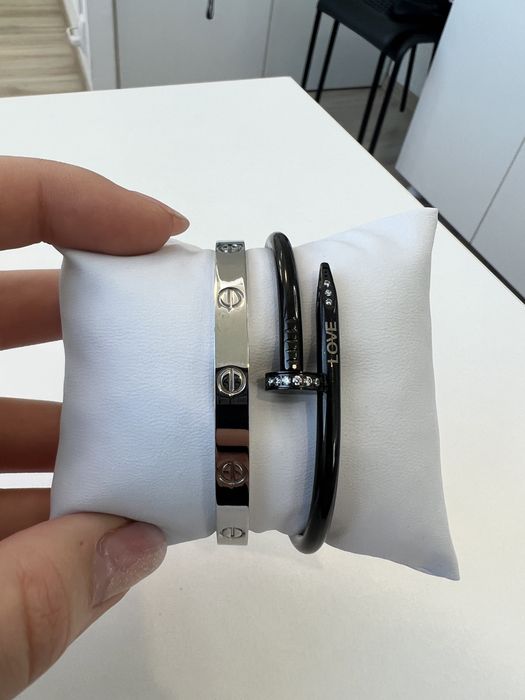 Set Bratari Tip Cartier Love si Juste un Clou 17 cm Argintiu Bucuresti ...