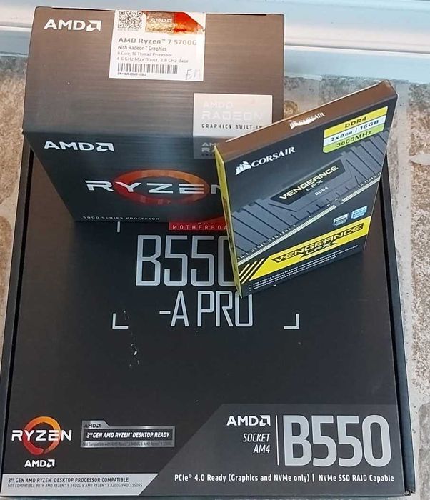 Kit gaming ryzen 7 5700g +msi b550 sau asus b450 , noi, garantie Iasi • OLX.ro