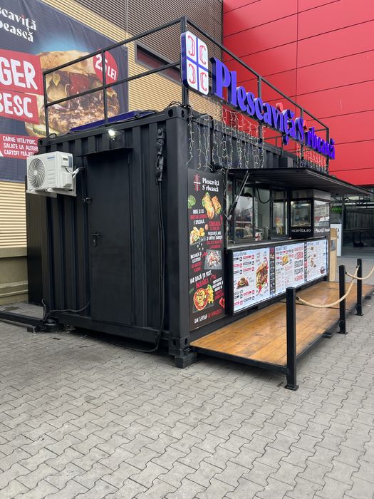 Vand container maritim pentru fast food cu terasa pe acoperis Bucuresti ...