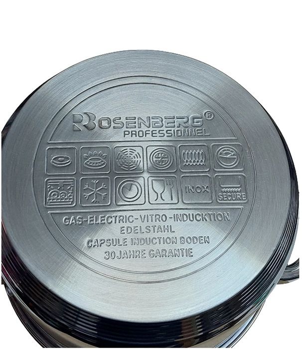 Set vase din inox Rosenberg Professionnel RB-12GB. Pachet de 12 piese ...