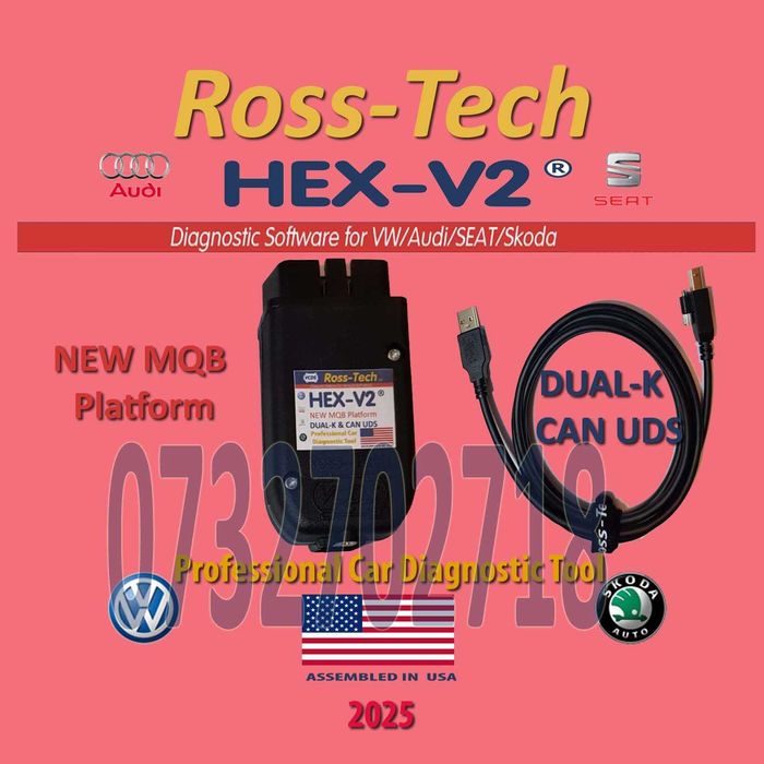 Tester Auto VCDS HEX-CAN V2 Pro MQB HW1:1 SOFT original ARM STM32 2025 ...