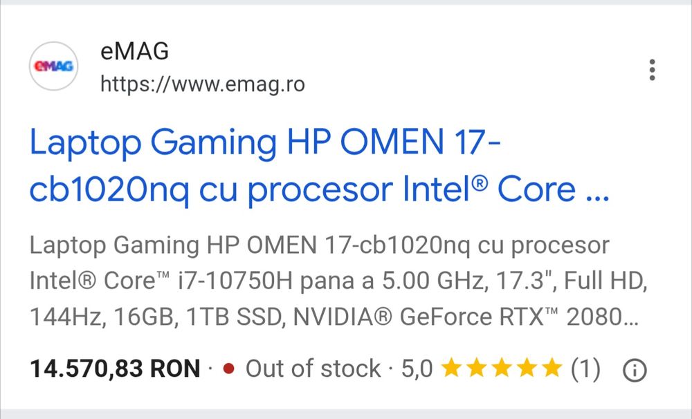 [Laptop Gaming HP OMEN 17] - Intel i7 Gen 10, RTX 2080 Super, 32Gb RAM ...