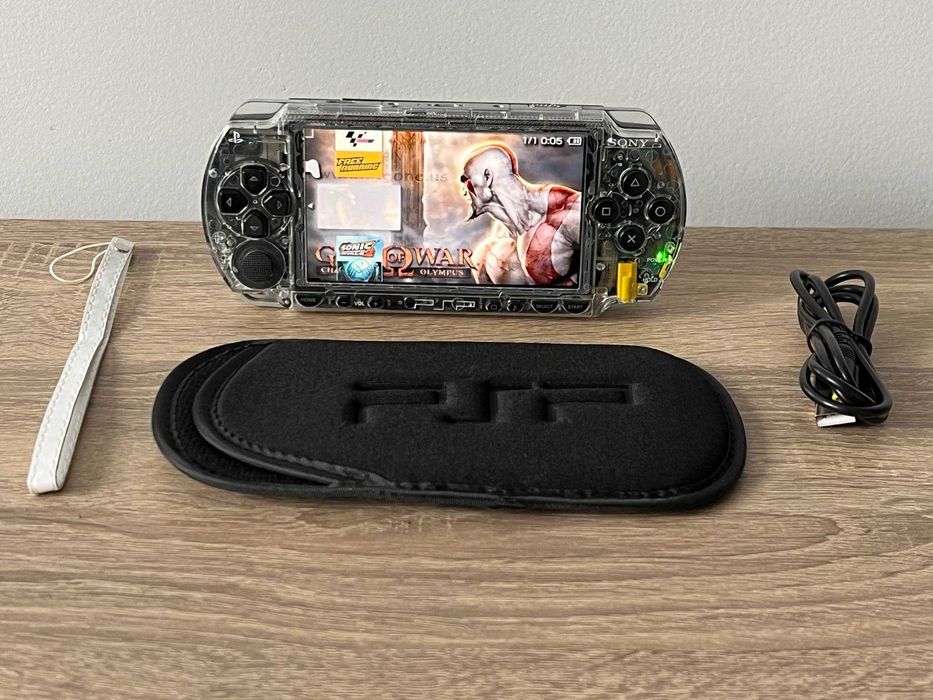 Sony PSP Playstation portabil 190 jocuri+husa Minecraft,NFS,GTA,Mario ...