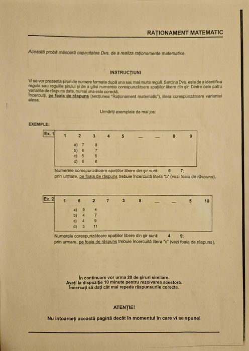Modele teste psihologice ANP Targoviste • OLX.ro