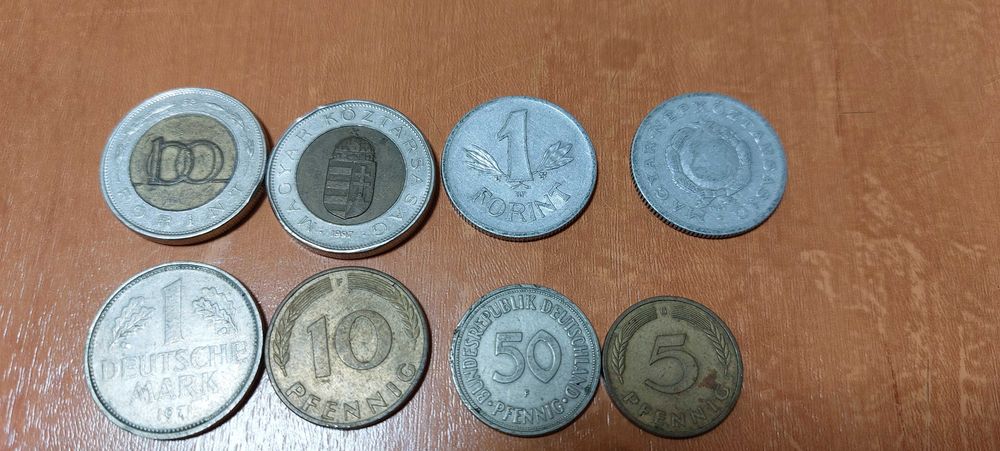 Monede vechi romanesti si straine (116) + 3 bancnote : intre 1914-2005 ...