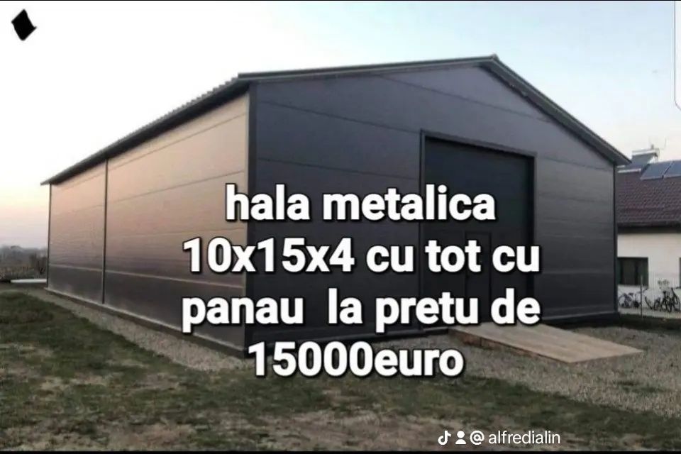 Vand hala metalica 10x15x4 din ipe cu tot cu panau la pretu de Iasi ...