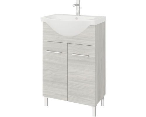 Set mobilier baie,lavoar si oglinda,stejar gri ikea cadou cos rufe ...