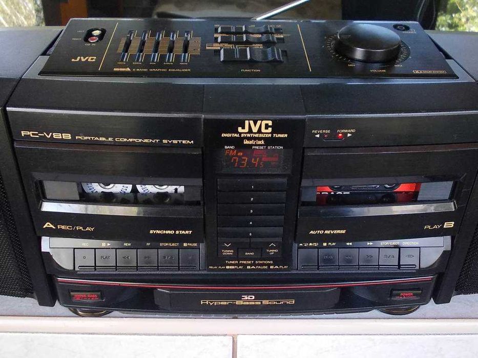 Radio JVC Pc-v88 dublu casetofon cu boxe detasabile,boombox vintage ...