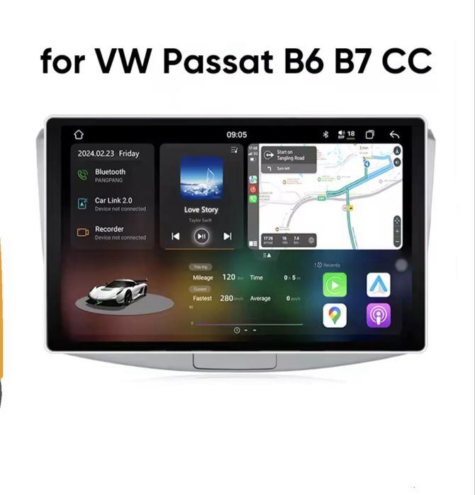 Android навигация/мултимедия за VW PASSAT B6 / B7 / CC / 10” с рамка гр ...