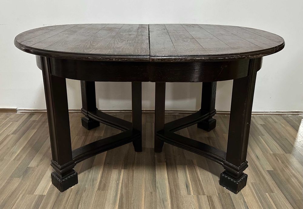 Masa Vintage Lemn Masiv Stil Brancovenesc; Masa ovala 139x109 Bucuresti ...