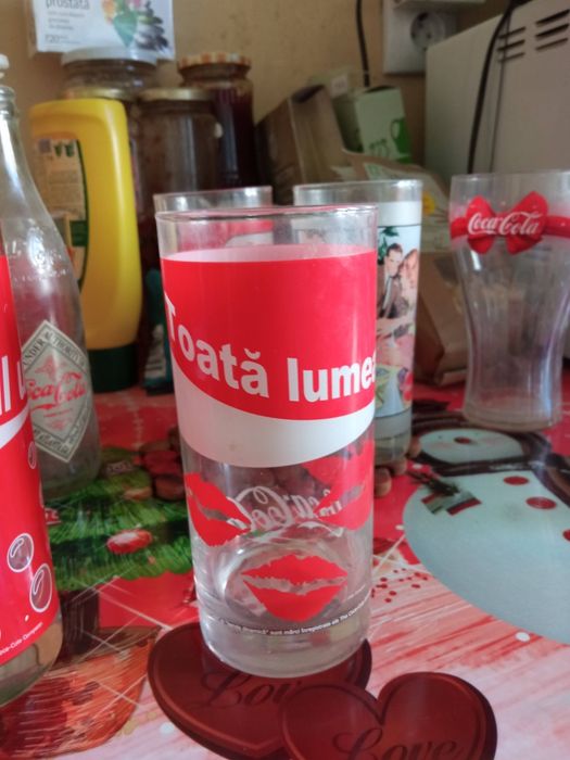 Vand pahare sticla inscriptionate coca cola, diverse obiecte, Ploiesti ...