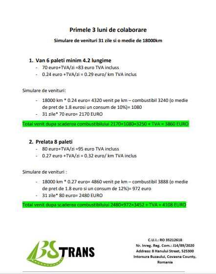 Colaborare contract transport marfa international 3.5 T - 40T Brasov ...