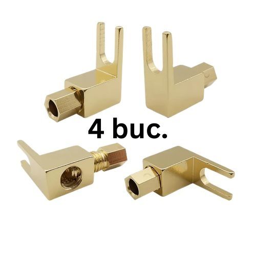 Conectori mufe Nakamichi set 4 buc Y furca spade audio cablu boxe ampl ...