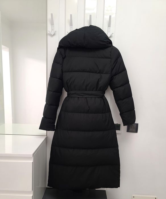 Geaca dama lunga neagră cu umplutura de pene si puf de rata Iasi • OLX.ro