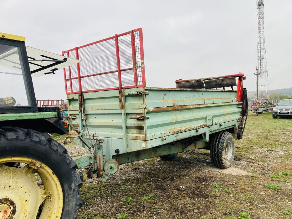 Mig gunoi, remorca de imprastiat balegar Brantner 5.5 Tone oblon tabla ...