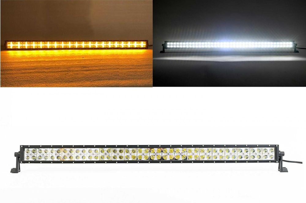 480W 100 См Led Bar Лед Бар с Бяла и Оранжева Светлина Блиц 12-24V гр ...