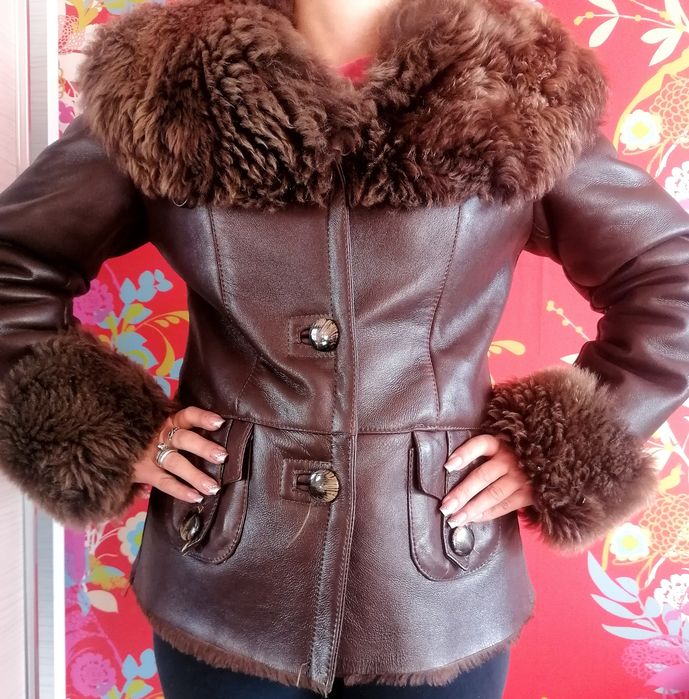 Cojoc jacheta Geaca piele și blană naturală 100% Mioveni • OLX.ro