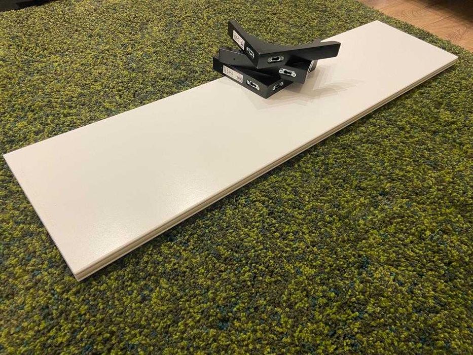 Polita IKEA BERGSHULT alb 120x30 cm + 3 console RAMSHULT 18x22 cm ...