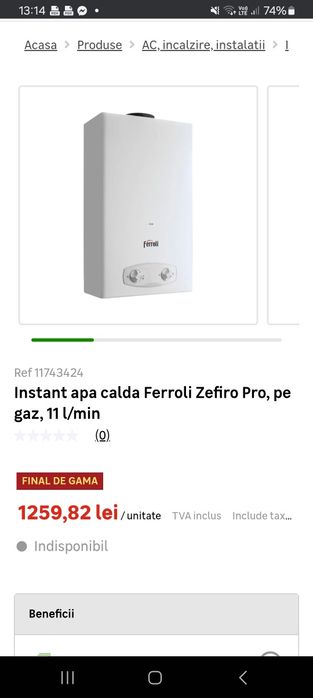 Instant pe Gaz apa calda Focsani • OLX.ro