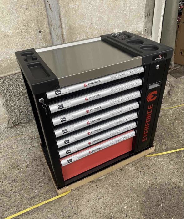 Нов Професионален Шкаф с инструменти EVERFORCE със 7 чекмеджета и отде гр. Пловдив Гагарин • OLX.bg
