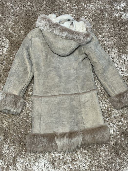 Cojoc blana si piele natural crem sidefat xs Iasi • OLX.ro