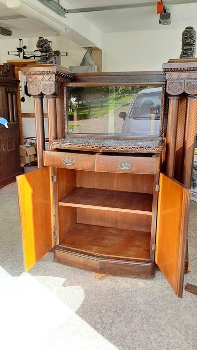 Set mobilier sufragerie,bufet mare,mic,masa extensibila,lemn,marmura ...