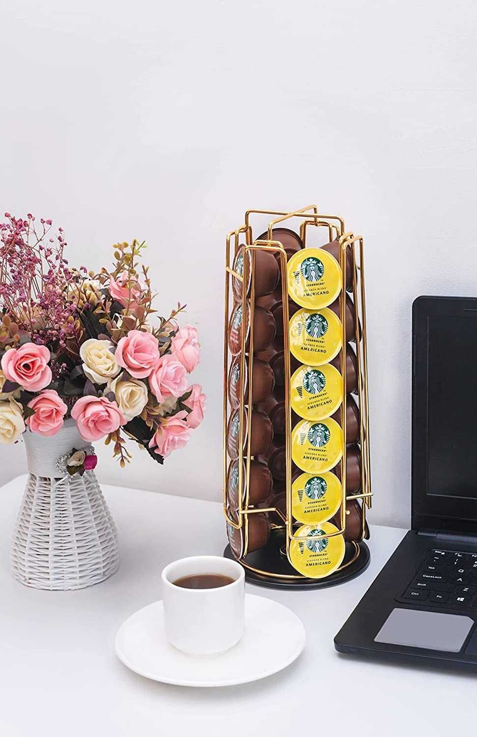 Поставка за капсули Dolce Gusto Долче Густо въртяща златна или черна гр ...
