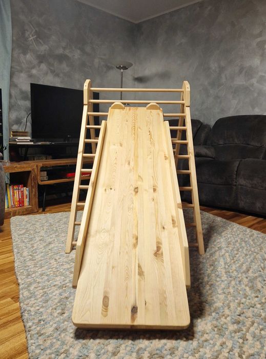 Triunghi Pikler mare cu tobogan si perete de catarare de 170 cm ...