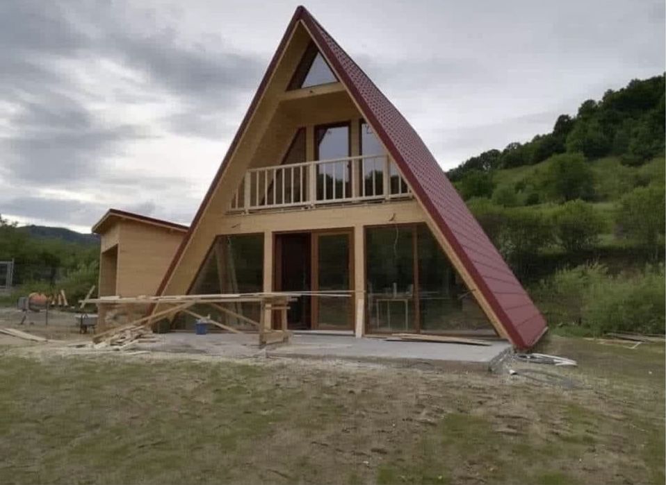 Cabane tip A frame ideal de locuit sau de vacanța foișoare terase Poiana Brasov • OLX.ro