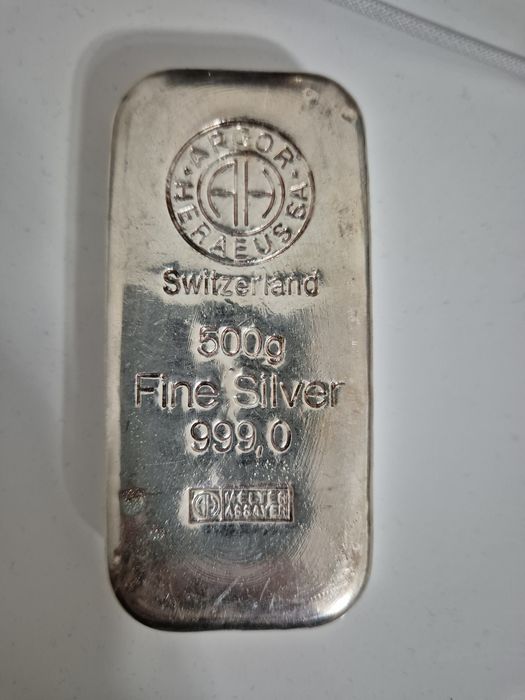 Vând lingouri de argint 500 grame Argor Herareus Targoviste • OLX.ro