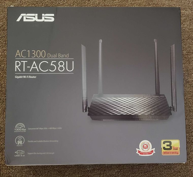 Router WiFi Gigabit ASUS RT-AC58U AC1300 USB Dual Band Nou Garantie ...