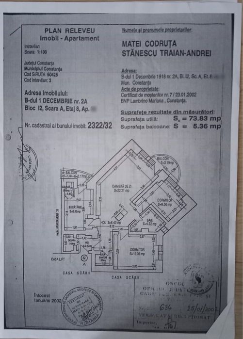Bd 1 Decembrie (trezoreria),3 camere 80 m utili,mobilat ! Constanta ...