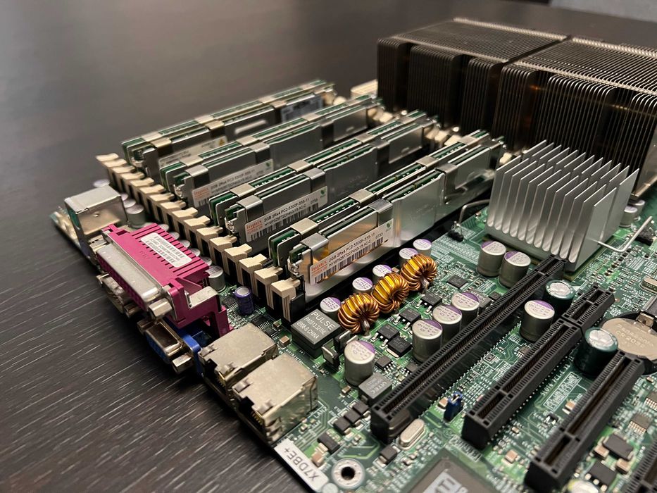 Kit placa de baza server Supermicro X7DBE+, 2x Xeon E5420, 12GB RAM ...