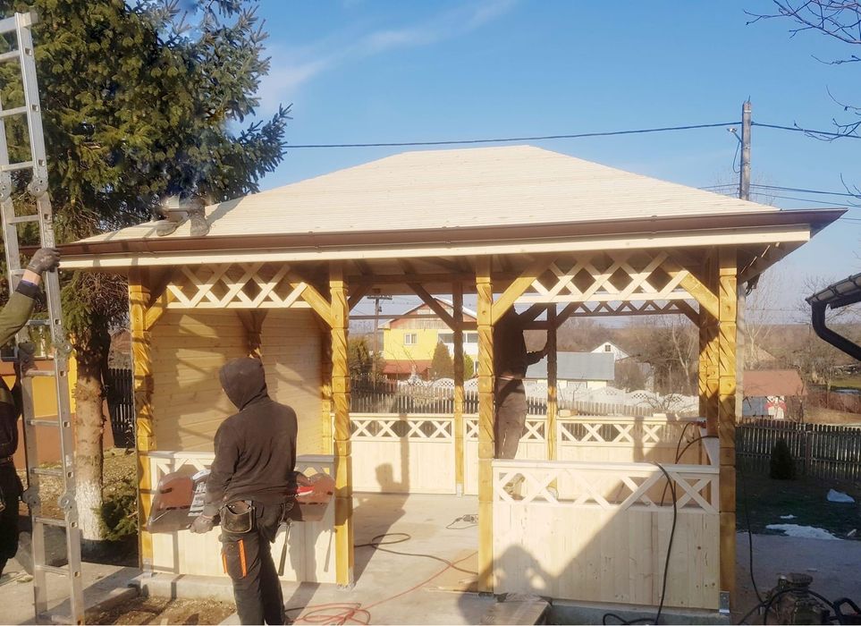 Foisoare de gradina terase pergole cabane din lemn Buzau • OLX.ro
