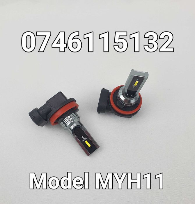 Proiector-Angel Eyes-BEC LED H8 H9 H11-10000Lm-6000K-80W-Model Mic-Nou ...