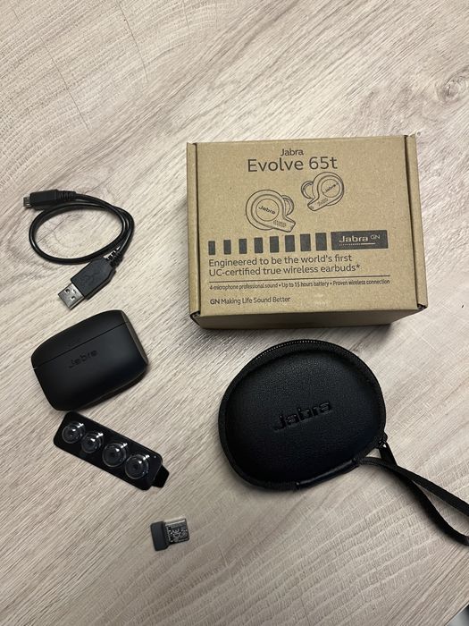 Слушалки Jabra Evolve 65t, безжични, Bluetooth, микрофон, черни гр ...