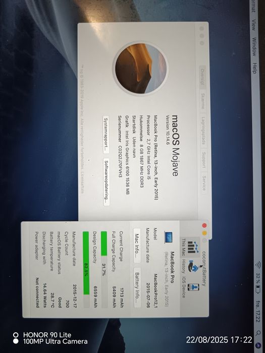 Macbook Pro retina 2015-8gram-ssd256-13" preț fix 650 lei Oradea • OLX.ro